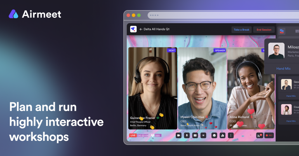 Host Engaging Virtual Workshops and Training with Airmeet