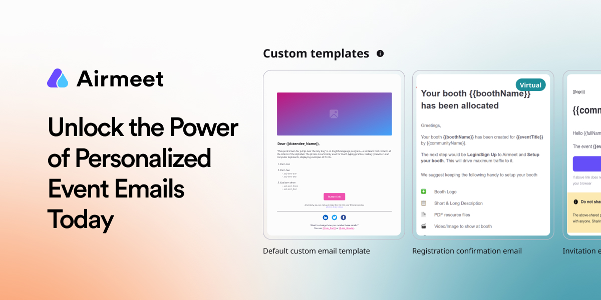 Elevate Your Event Experience with Airmeet's Email Customization